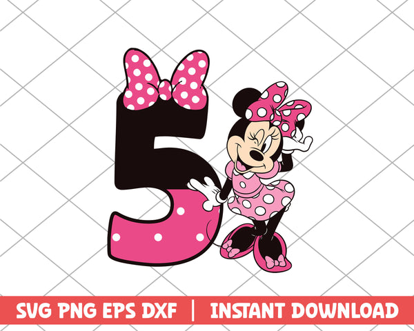 Minnie mouse five disney svg – svg files for cricut