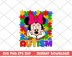 Minnie mouse love autism svg – svg files for cricut