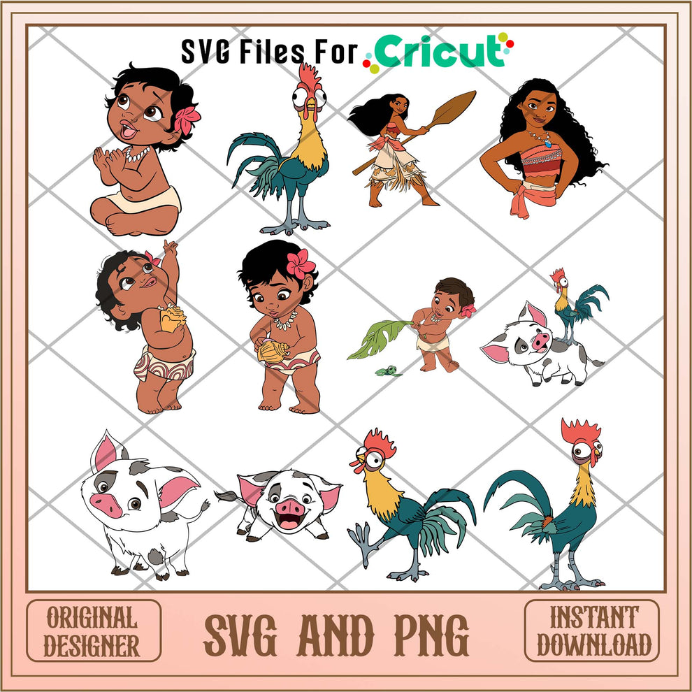 Disney Moana princess SVG Bundle ver 2 – svg files for cricut