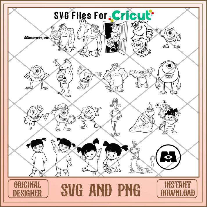 Disney Monster inc movie svg bundle ver 3 – svg files for cricut