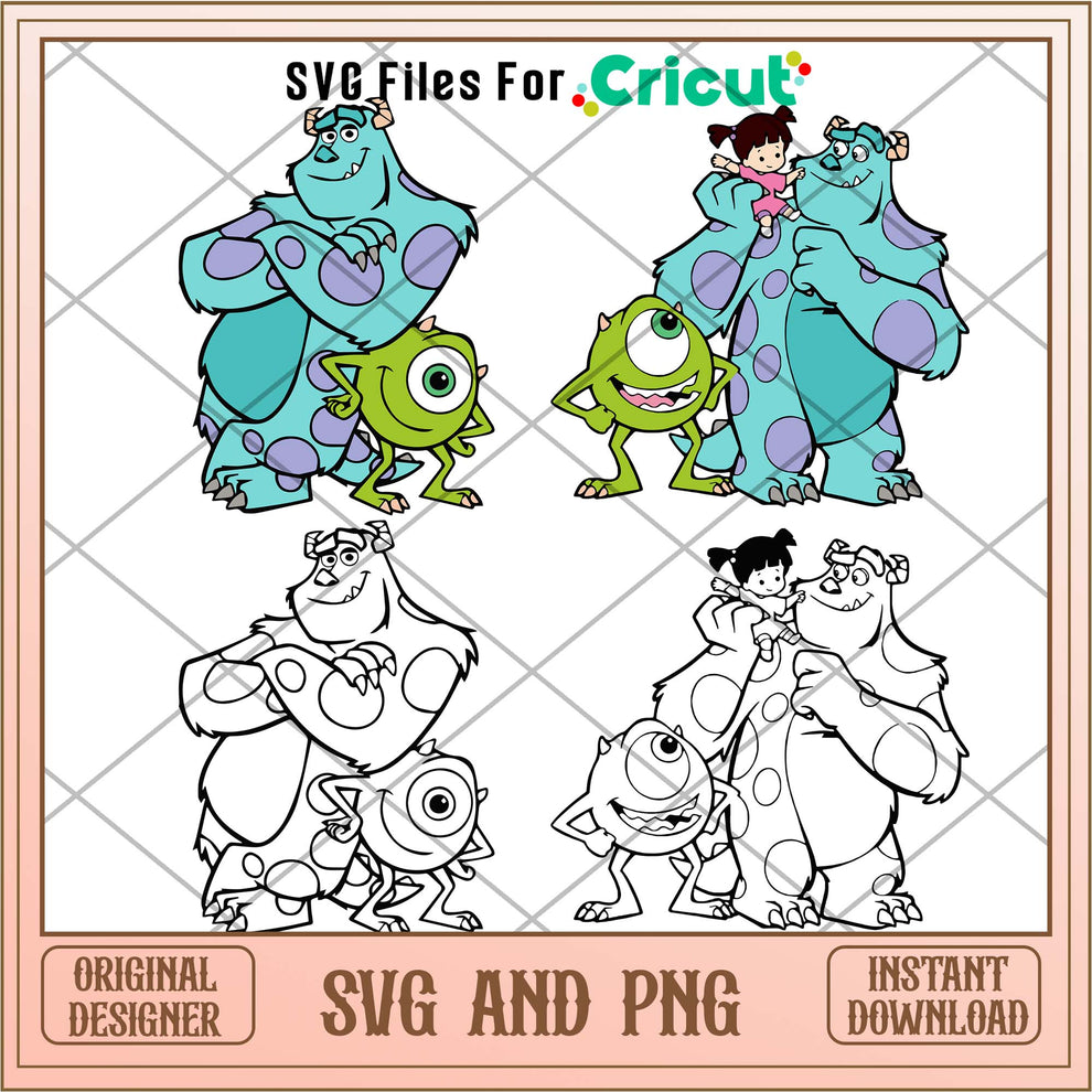 Disney Monster inc Mike and Sull svg bundle – svg files for cricut