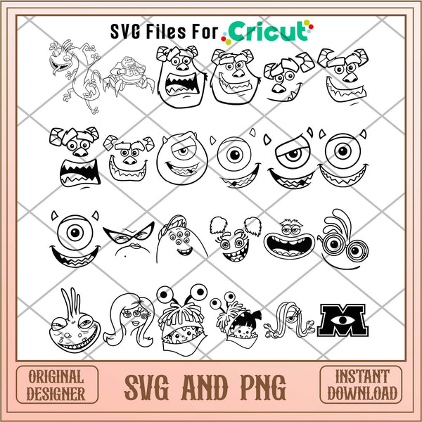 Disney Monster inc movie svg bundle ver 4 – svg files for cricut
