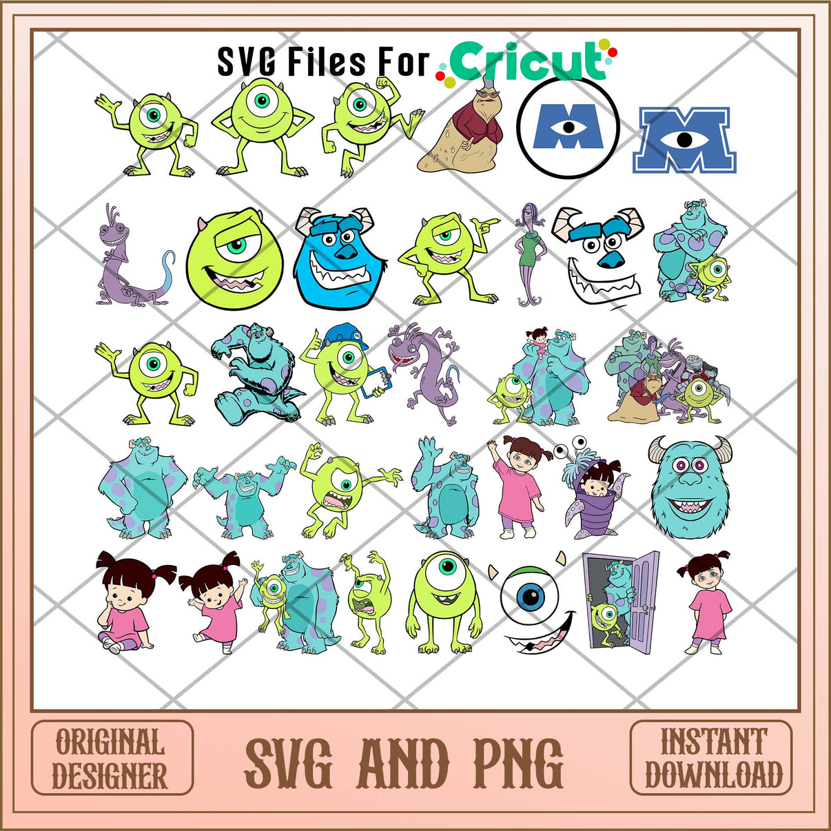 Monster university characters svg bundle – svg files for cricut