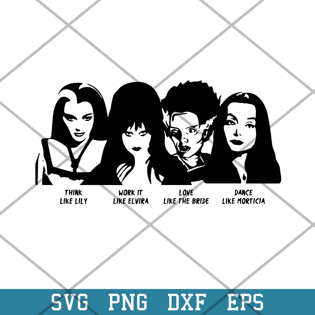Morticia Addams Family, Halloween Movie Queens Svg-Svgfilesforcricut ...
