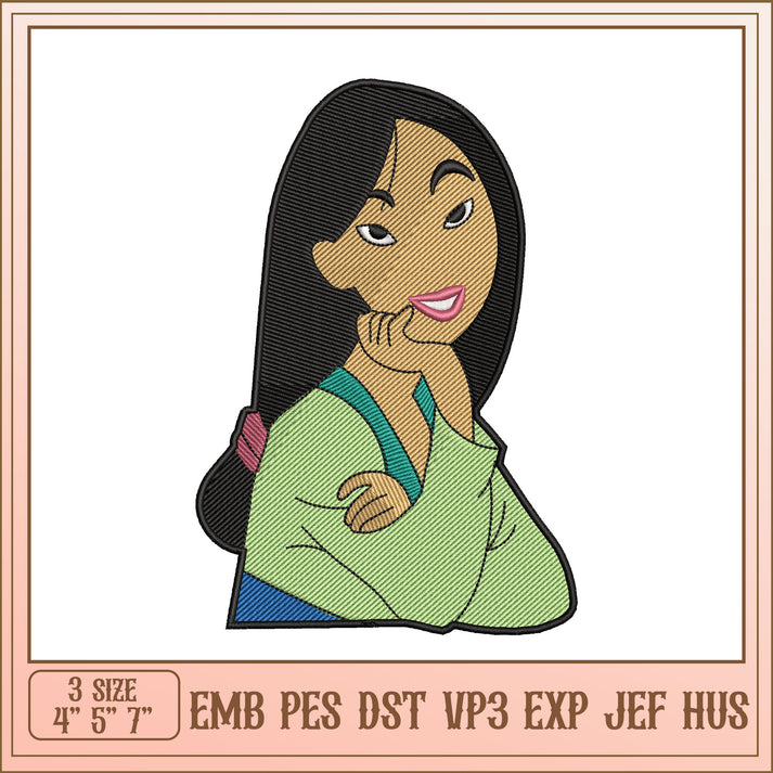 Mulan Embroidery Design - 3 Sizes - EMB PES DST – svg files for cricut