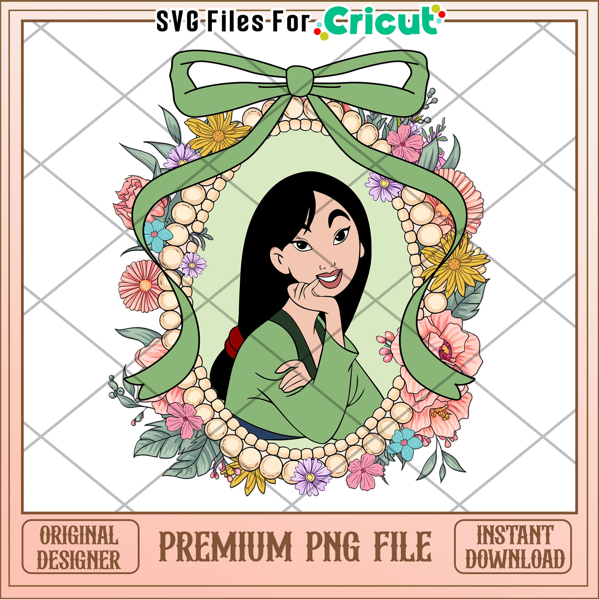Mulan Floral PNG Sublimation Design – svg files for cricut