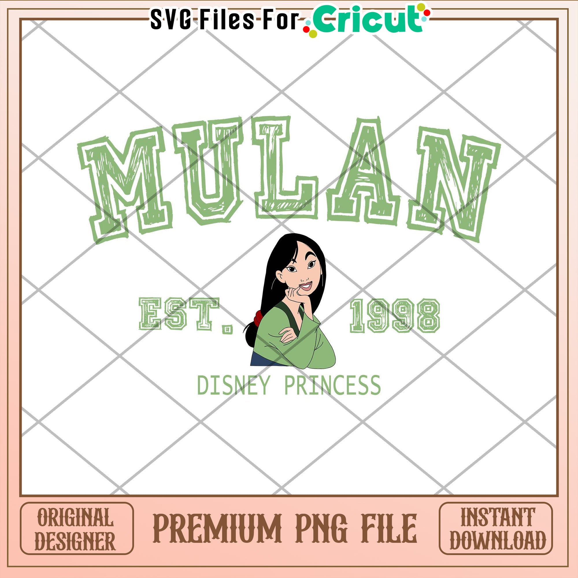 Mulan PNG Disney Princess Design 1998 – svg files for cricut