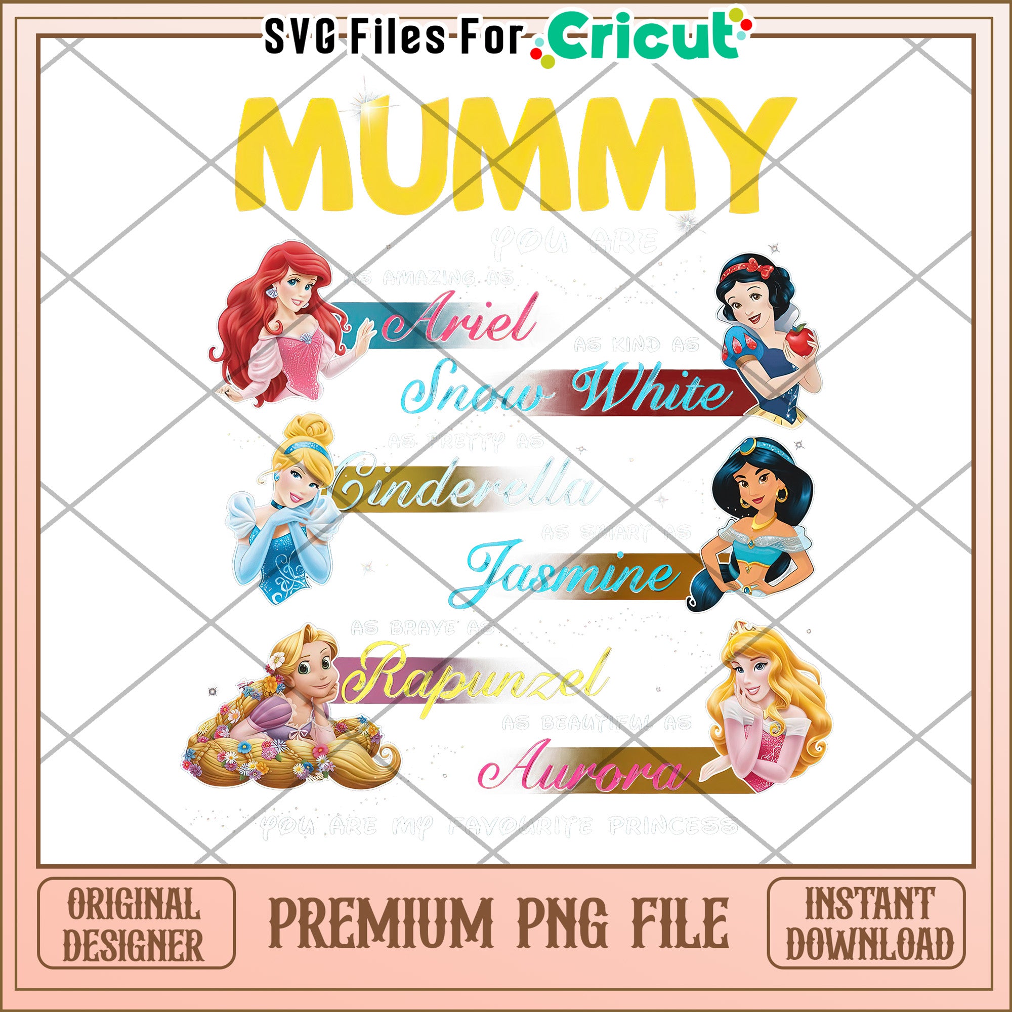 Mummy Disney Princess PNG Design – svg files for cricut