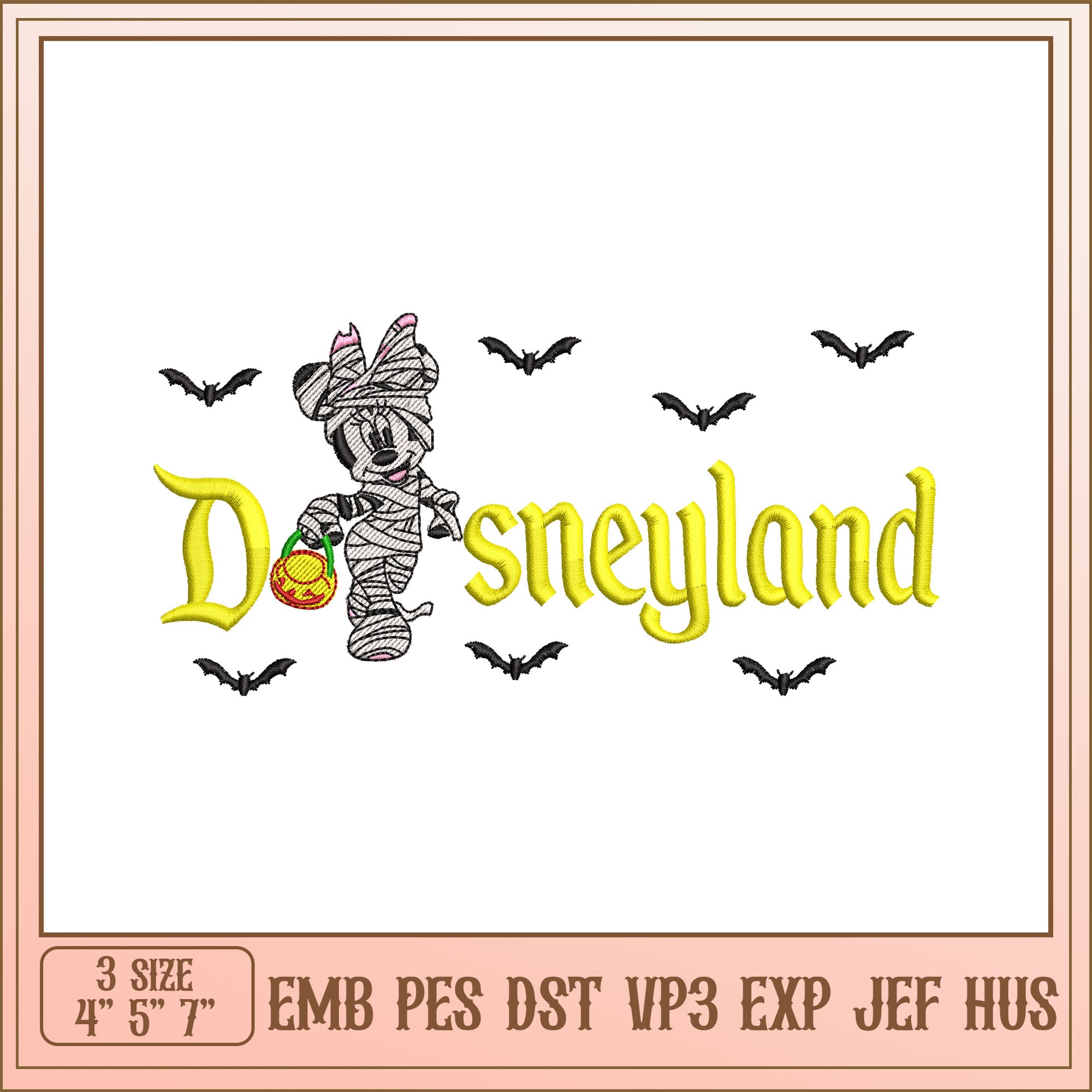 Mummy Minnie Disneyland Halloween Embroidery – svg files for cricut