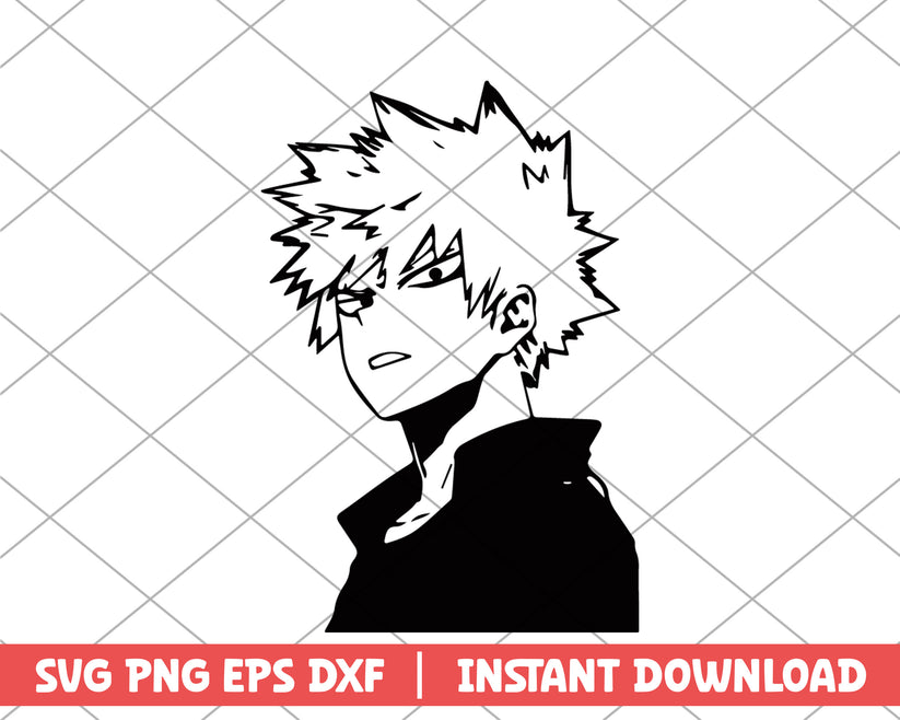 My hero academia bakugo black white anime svg – svg files for cricut