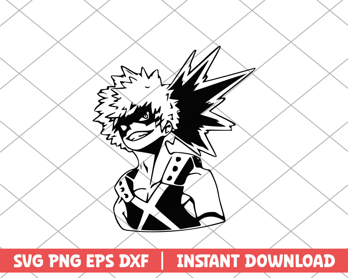 My hero academia bakugo kosei black white anime svg – svg files for cricut