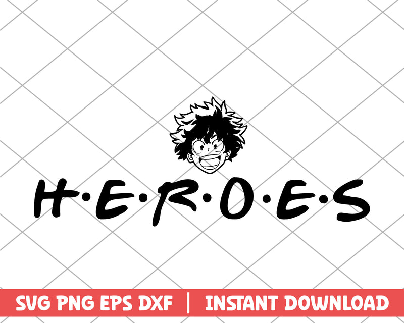My hero academia izuku heroes anime svg – svg files for cricut