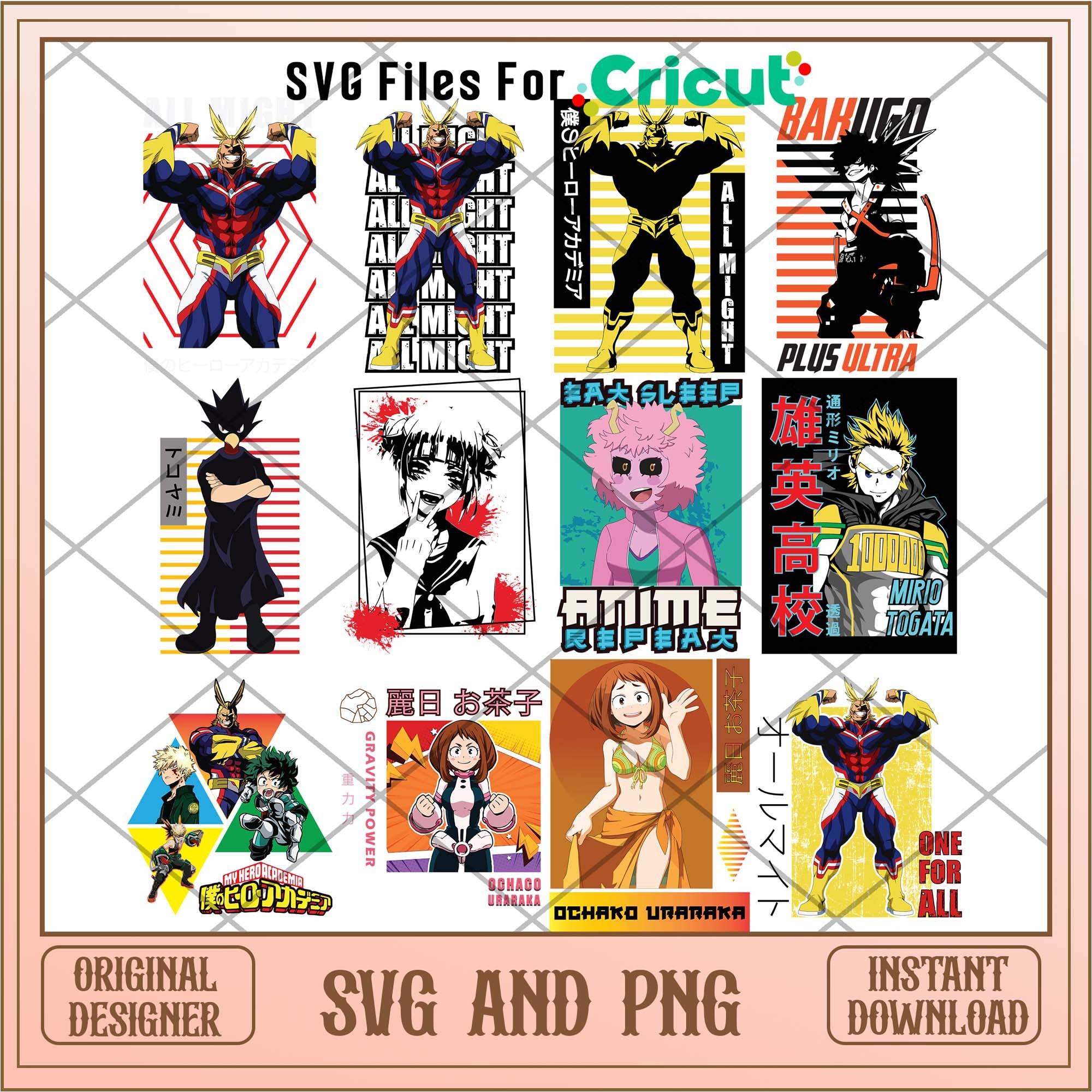 My hero academia characters svg bundle – svg files for cricut