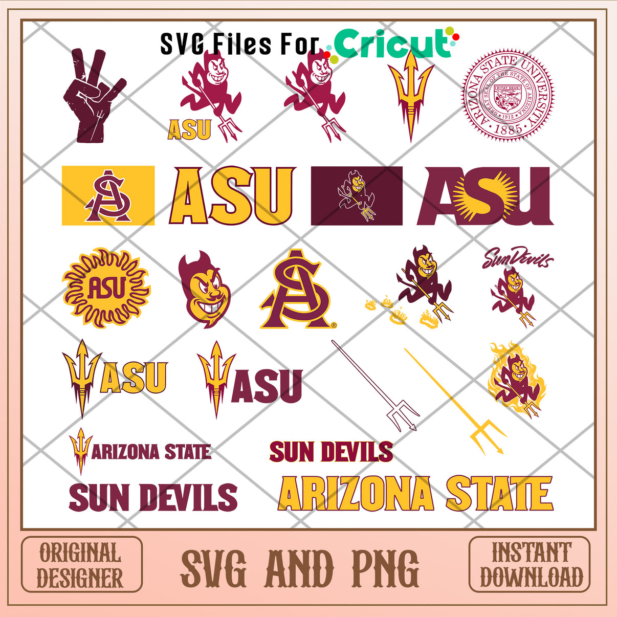 Arizona state sun devils logo bundle svg, arizona state sun devils svg ...