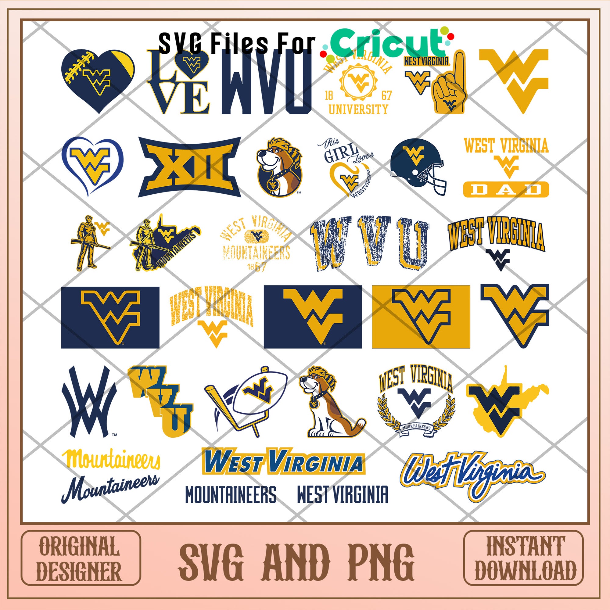 Logo west virginia bundle design svg, west virginia football svg – svg ...