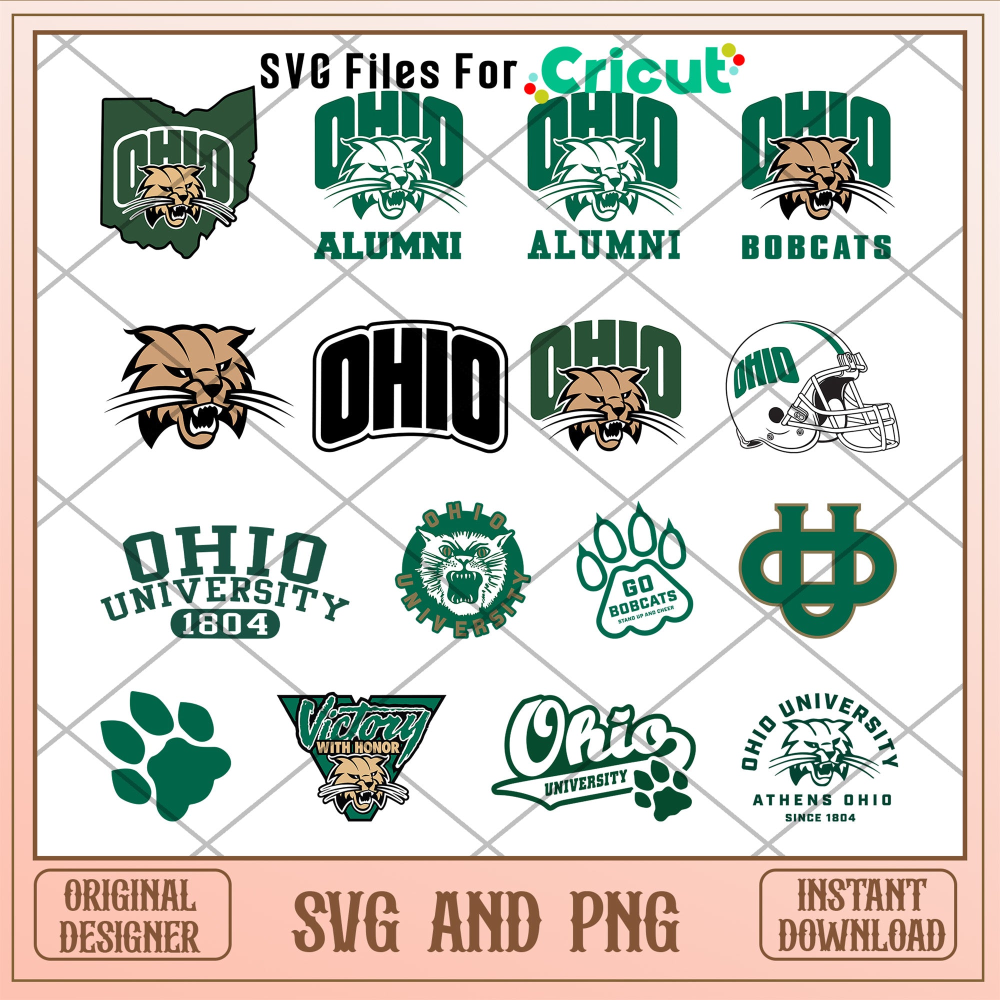 Ohio bobcats logo football bundle svg, ohio bobcats svg – svg files for ...