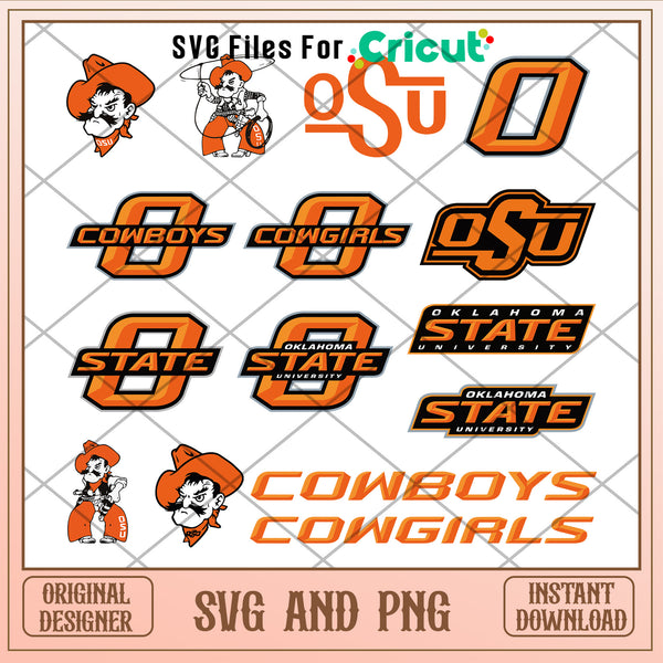 Oklahoma state logo bundle design svg, oklahoma state university logo ...