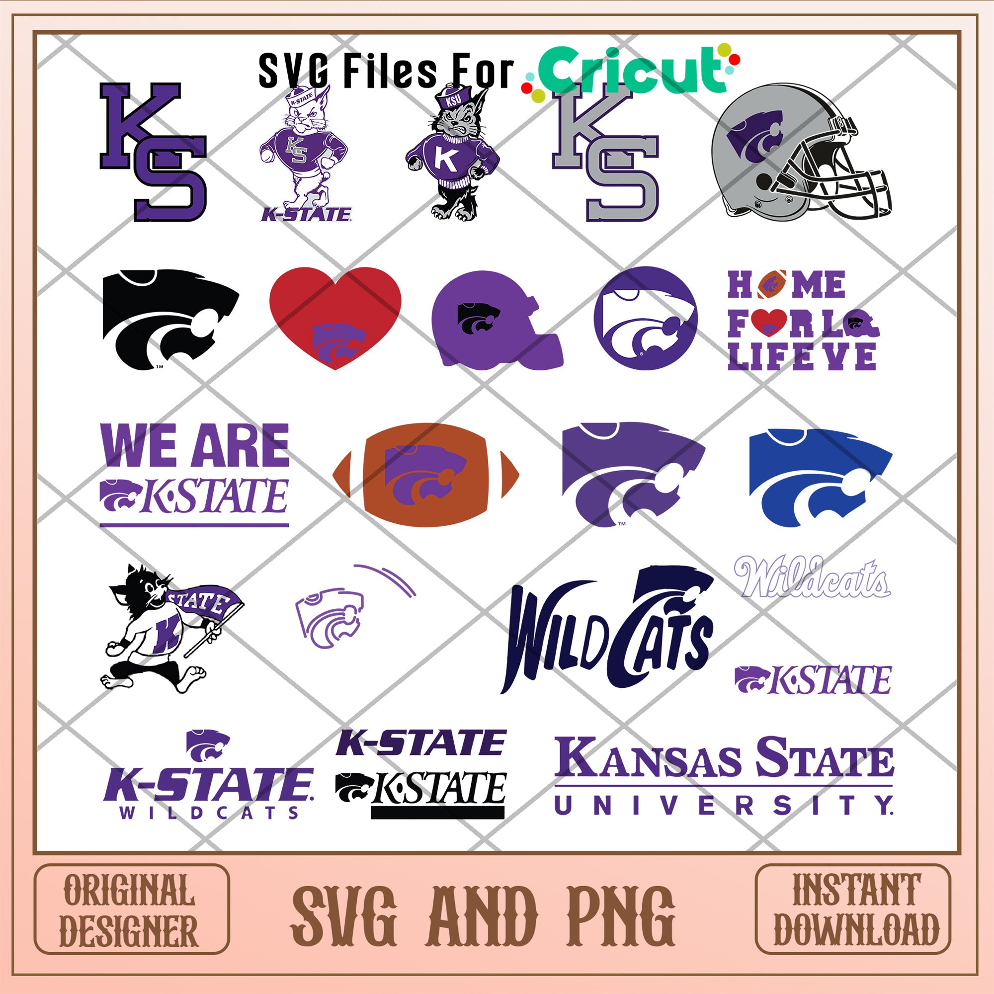 Kansas state wildcats logo bundle design svg, kansas state university ...