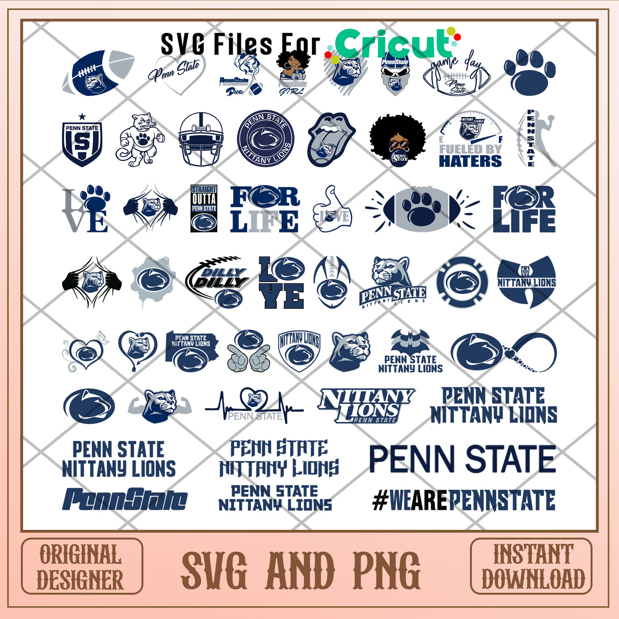 Penn state logo bundle design svg, penn state nittany lions football s ...