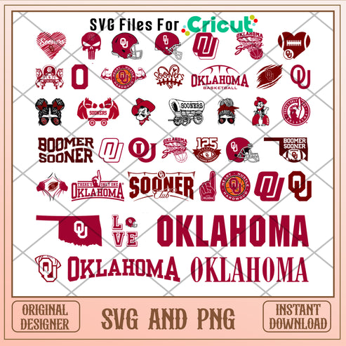 Oklahoma sooners logo bundle design svg, oklahoma sooners football log ...