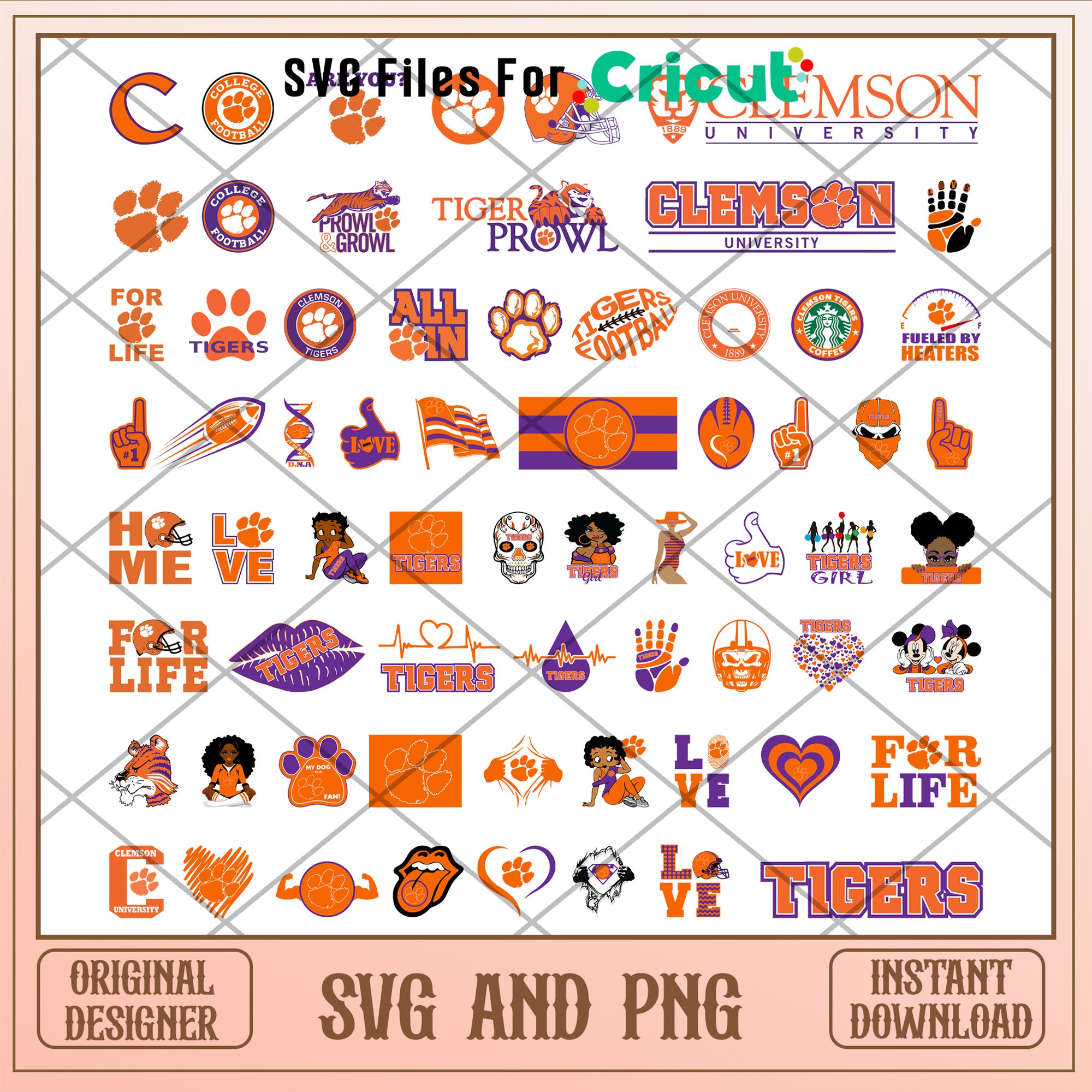 Clemson tigers logo bundle svg, clemson tigers football svg – svg files ...