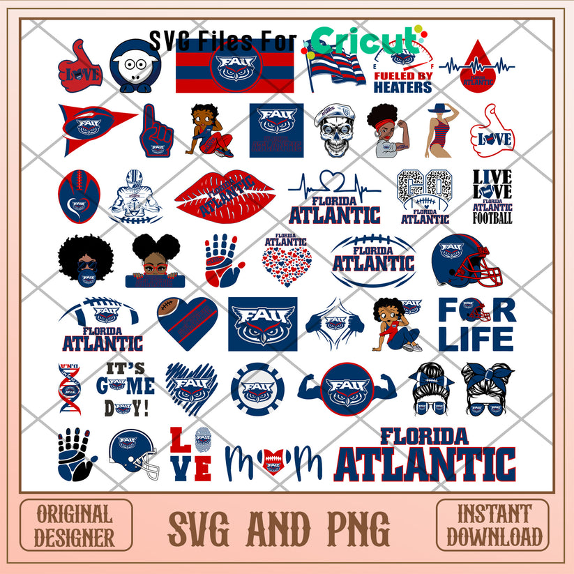 Florida atlantic owls logo bundle svg, florida atlantic owls football ...