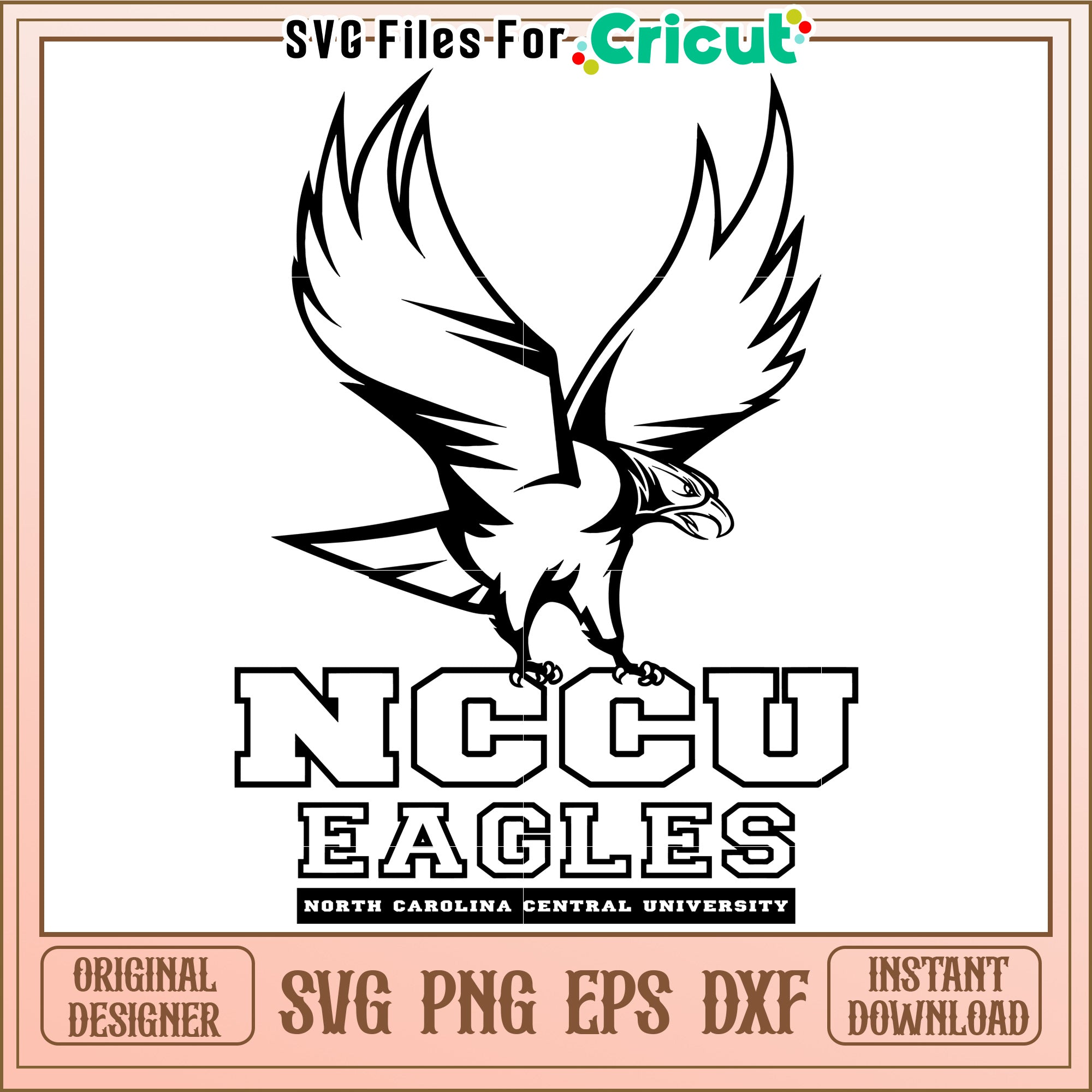 NCCU Eagles SVG Design for Cricut Projects, Original Artwork Instant D ...