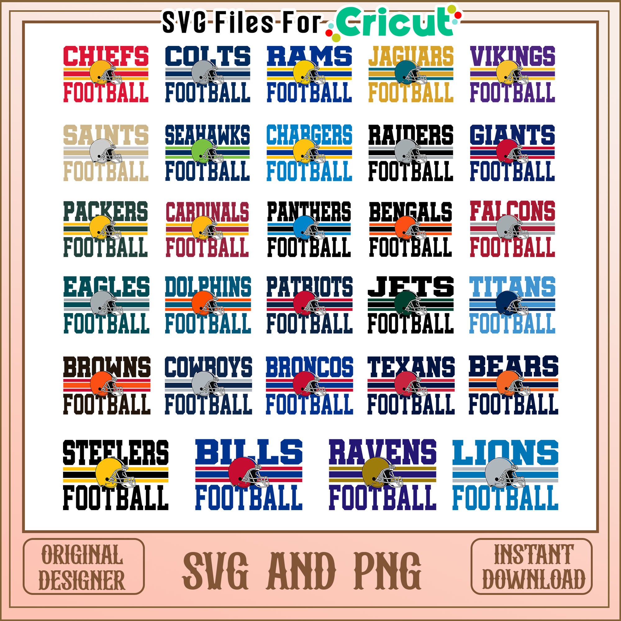 Logo Nfl name design bundle svg, nfl football logos svg – svg files for ...