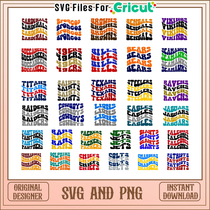 All nfl team logo name design bundle svg, nfl football logos svg – svg ...