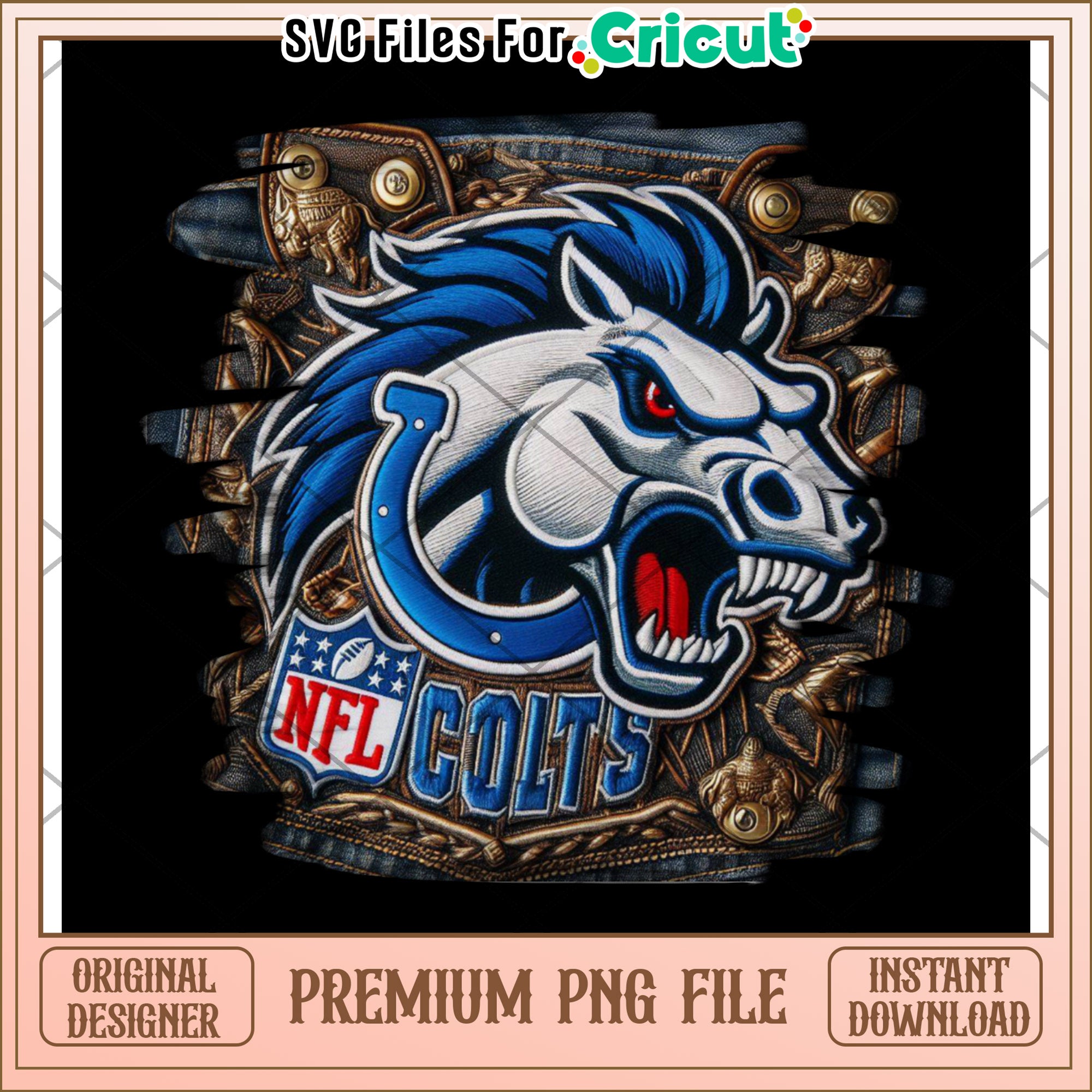 NFL Colts Premium PNG File for Cricut, Instant Download Design Craft ...