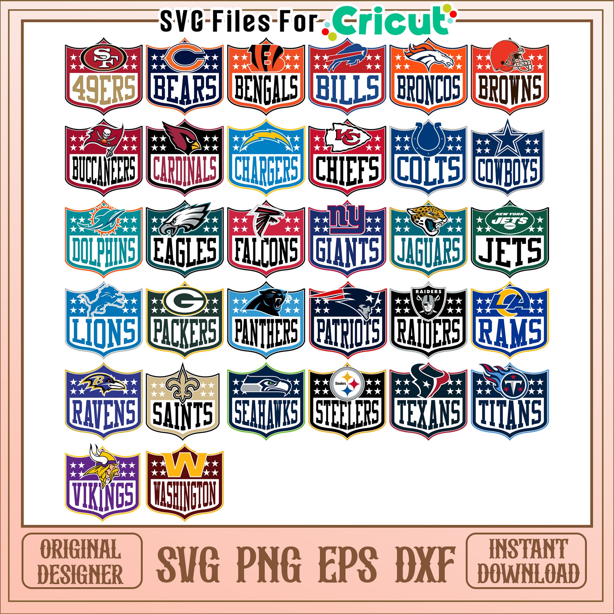NFL Team Logos Bundle SVG Files for Creative Projects – svg files for ...