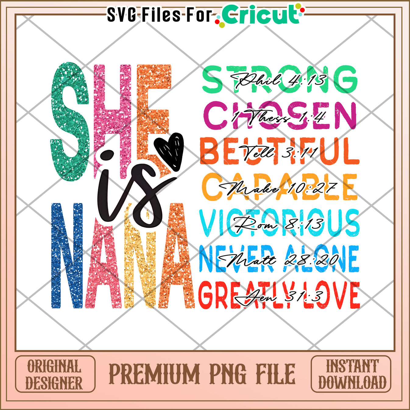 Nana PNG Sublimation Design Bible Verses – svg files for cricut
