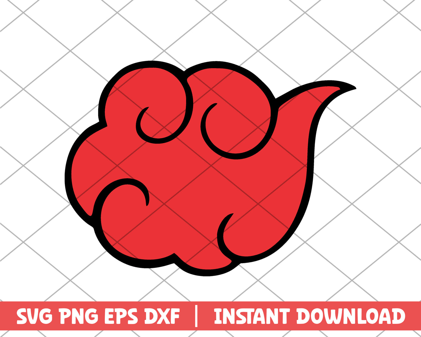 Naruto Akatsuki red cloud anime svg – svg files for cricut