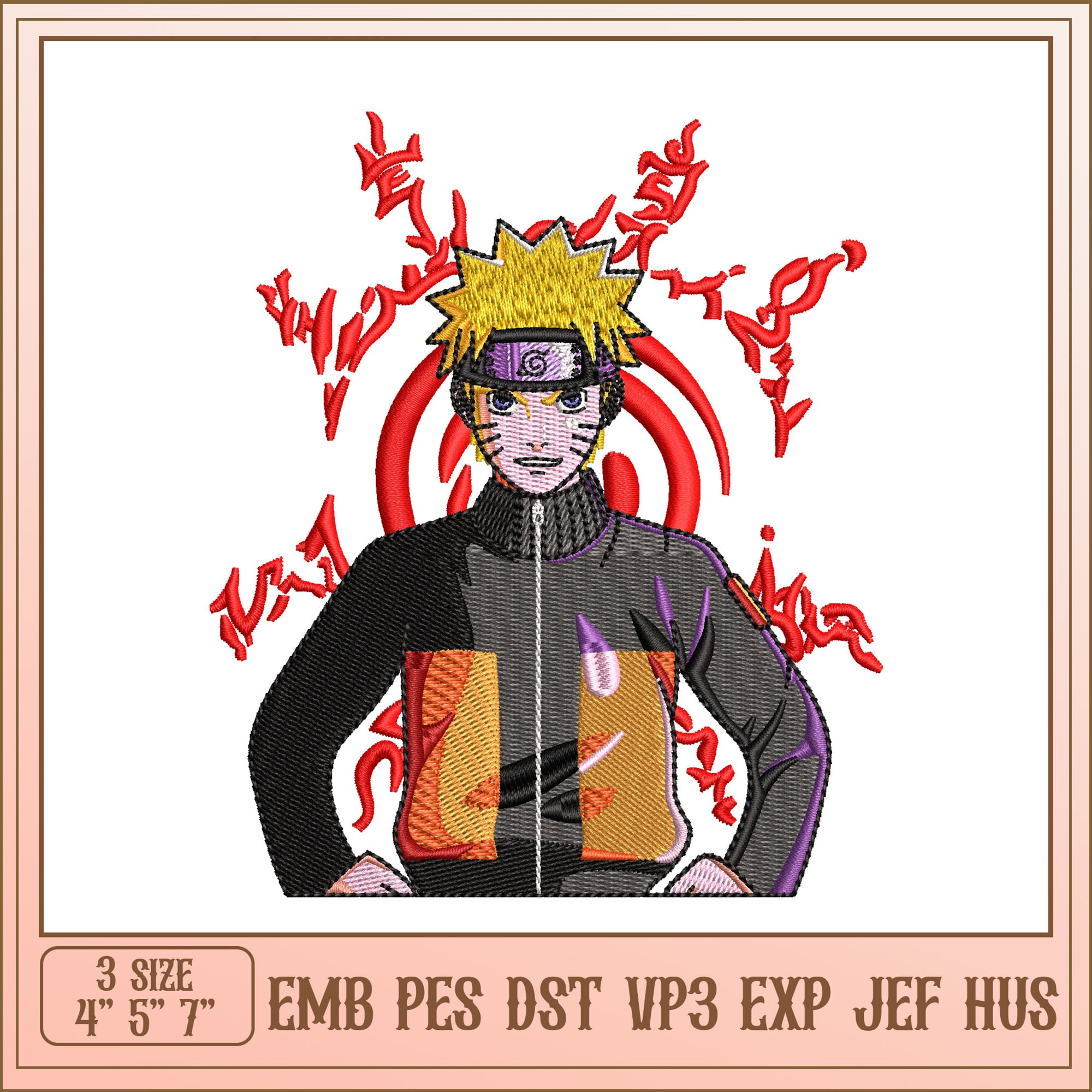 Naruto Embroidery Design 3 Sizes – svg files for cricut