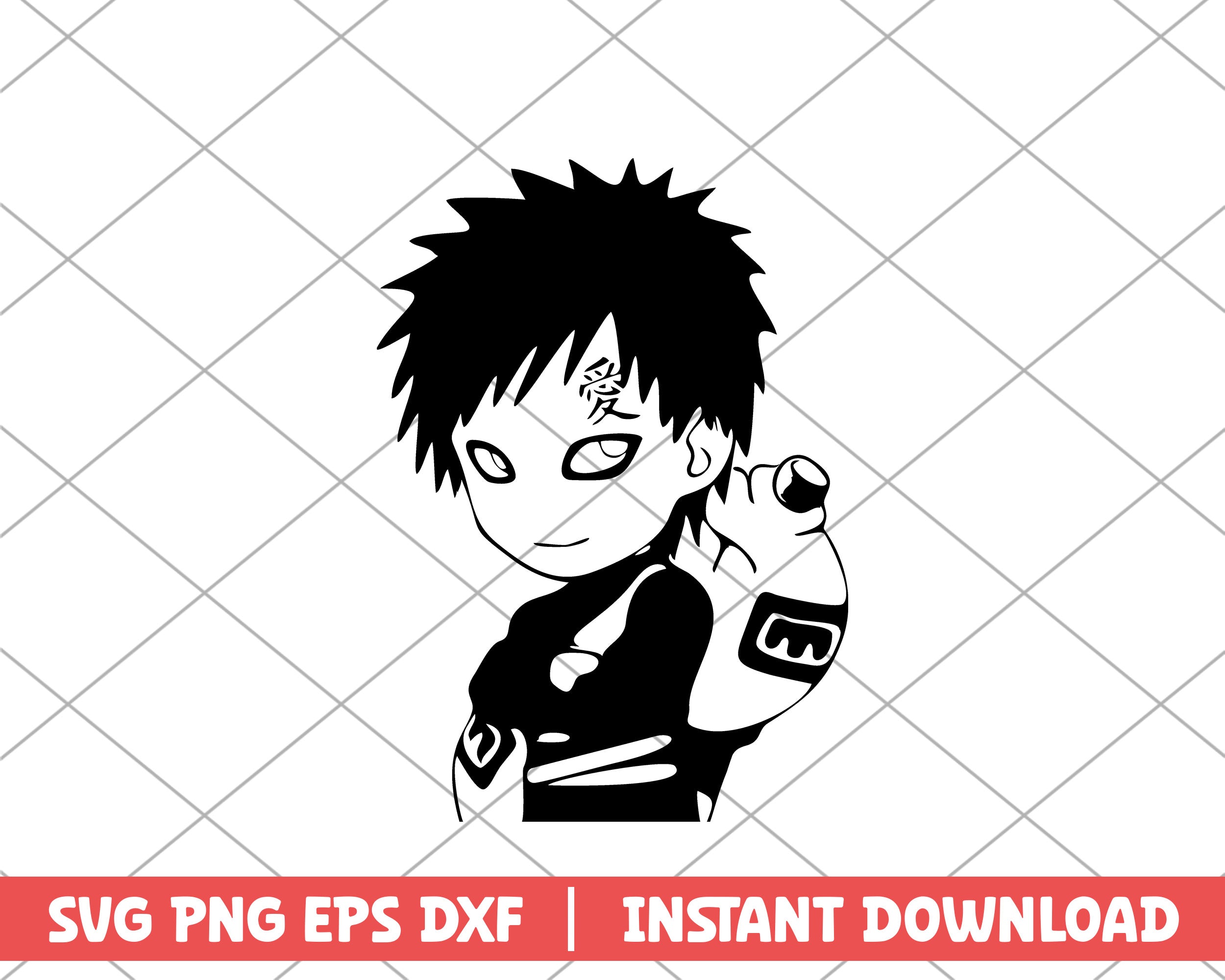 Naruto Gaara chibi anime svg – svg files for cricut