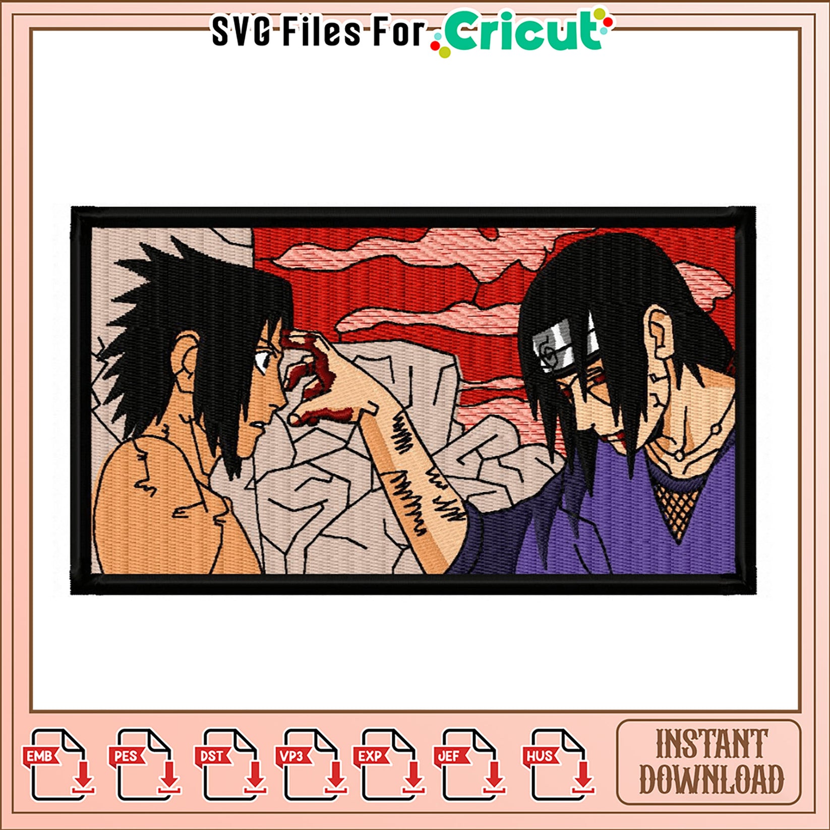Naruto Itachi Embroidery Design Instant Download – svg files for cricut