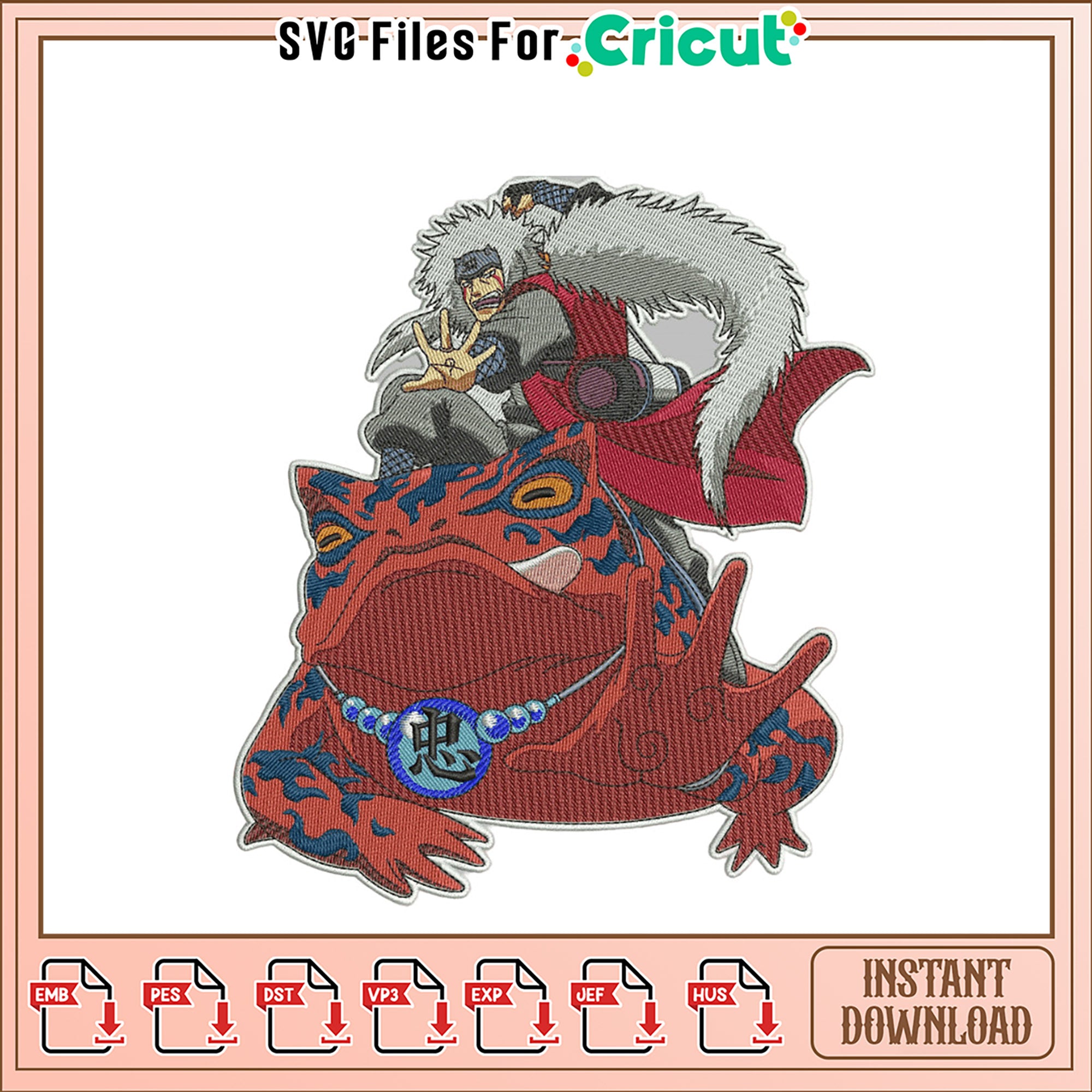 Naruto Jiraiya Toad Embroidery Design Instant Download – svg files for ...