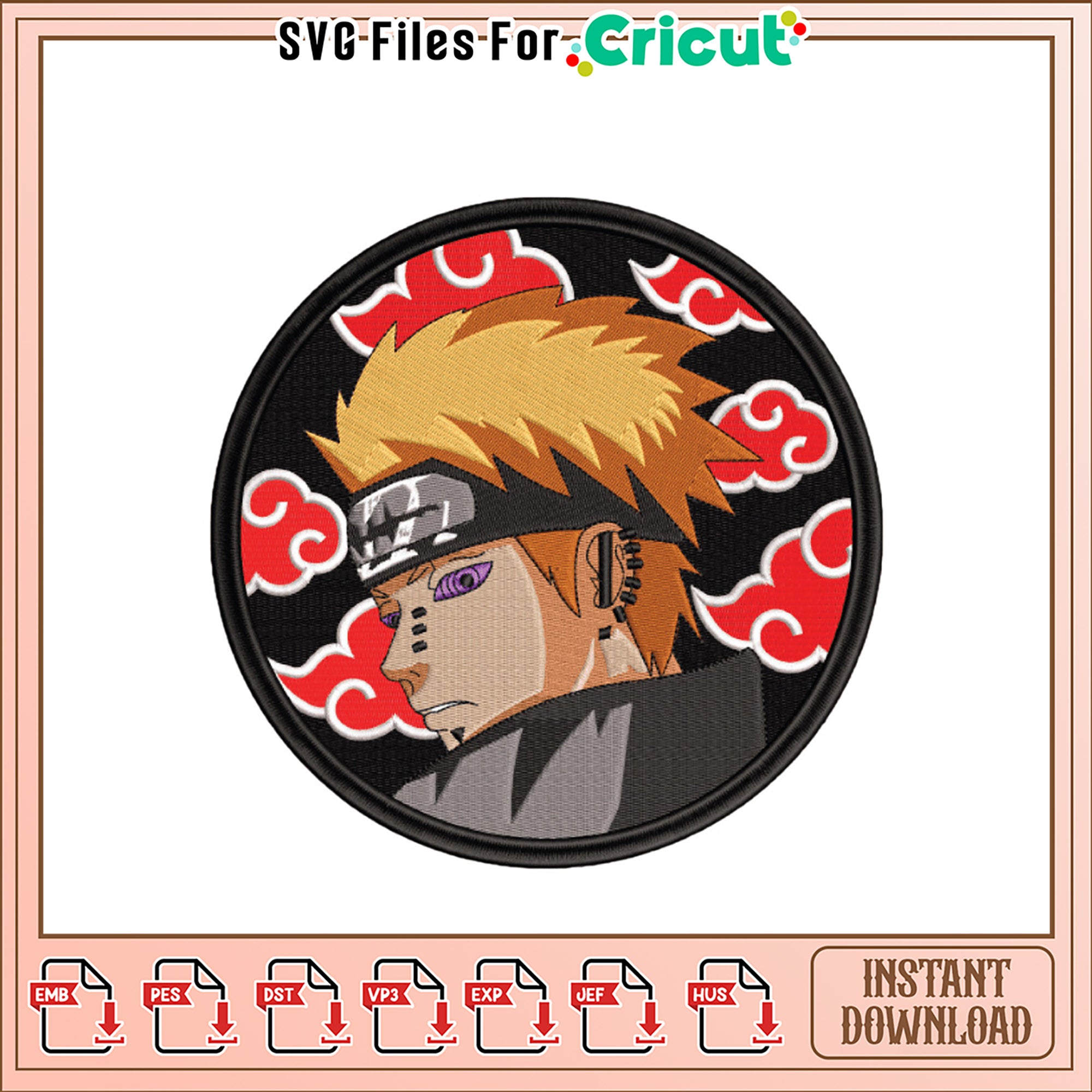 Naruto Pain Embroidery Design Instant Download – svg files for cricut