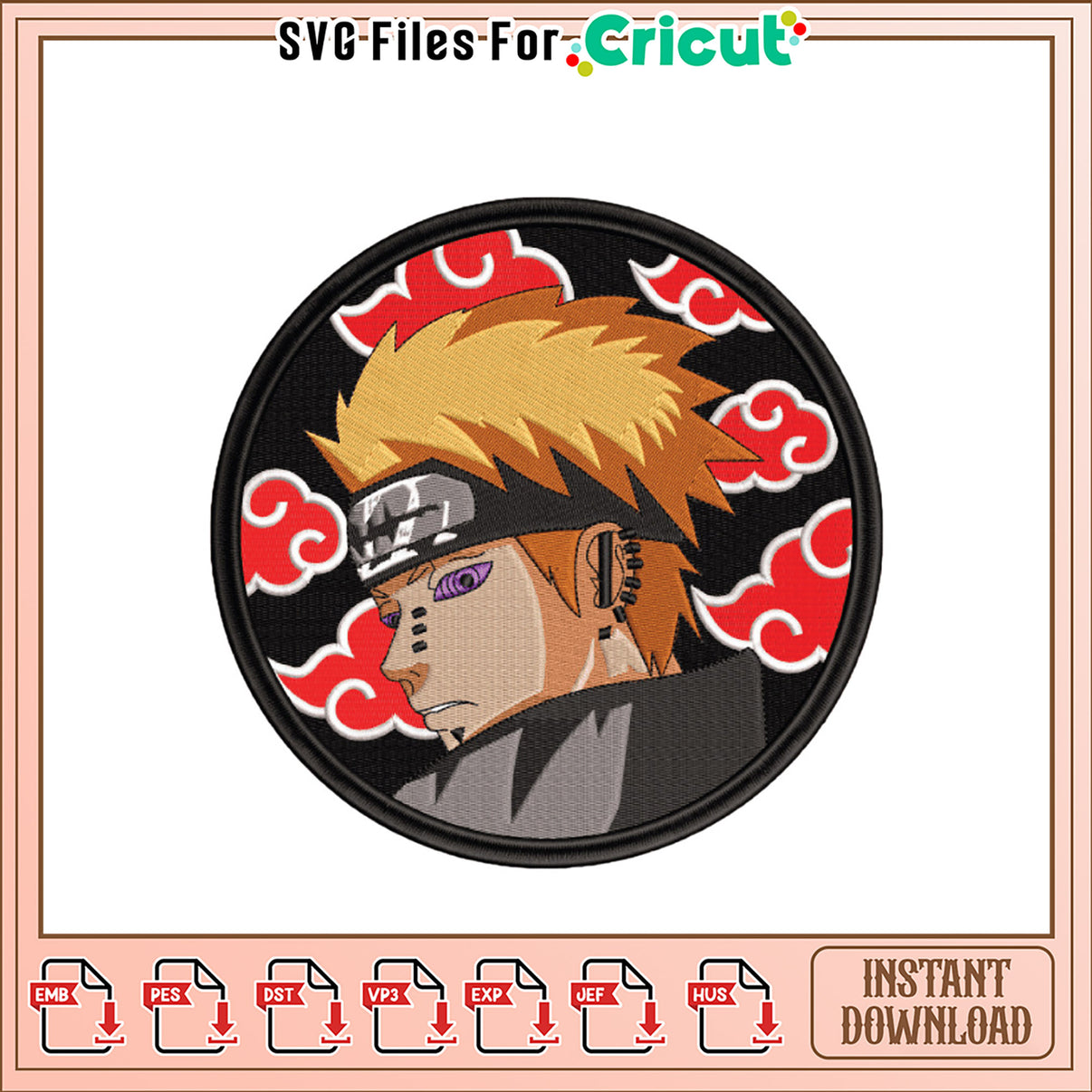Naruto Pain Embroidery Design Instant Download – svg files for cricut