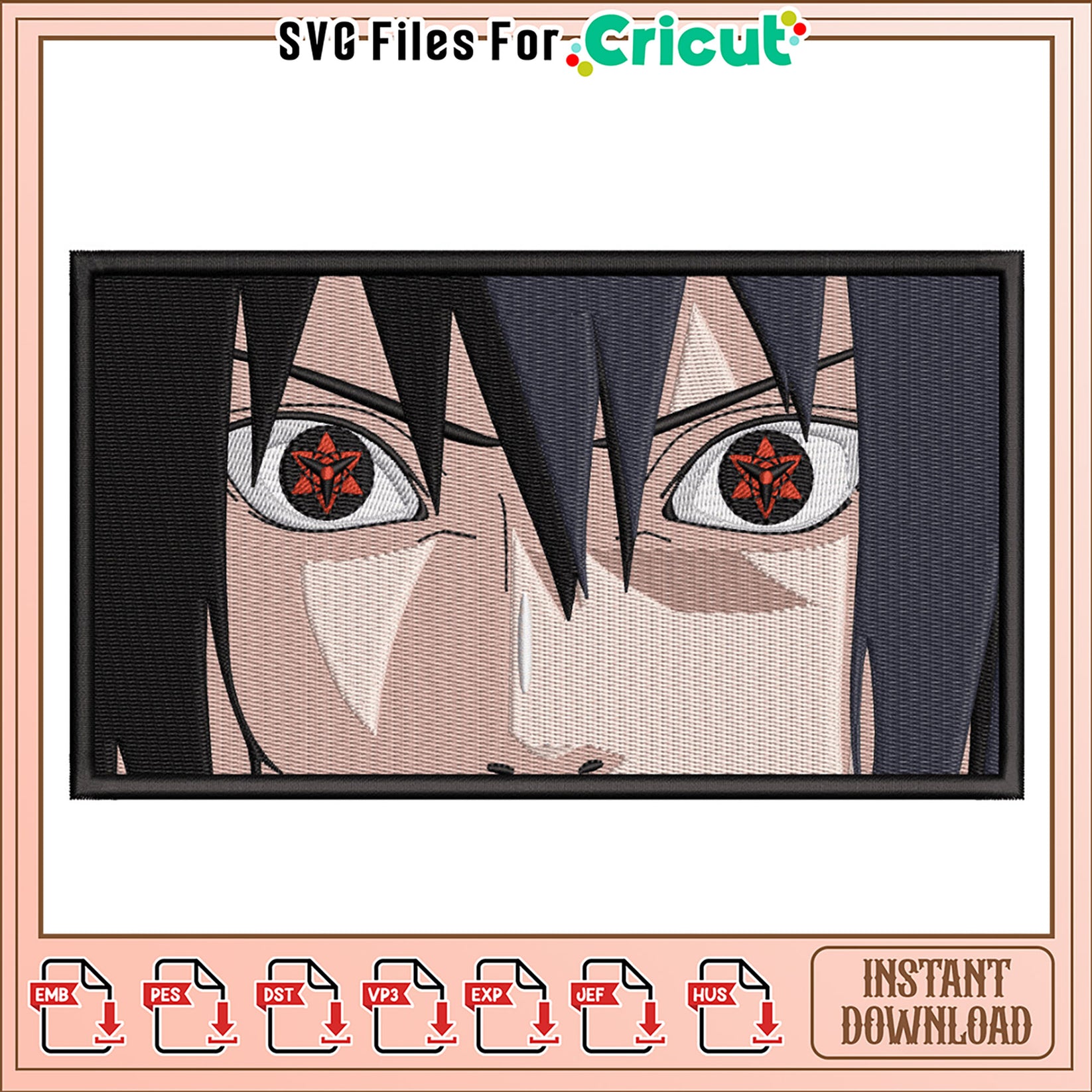 Naruto Sharingan Eyes Embroidery Design – svg files for cricut