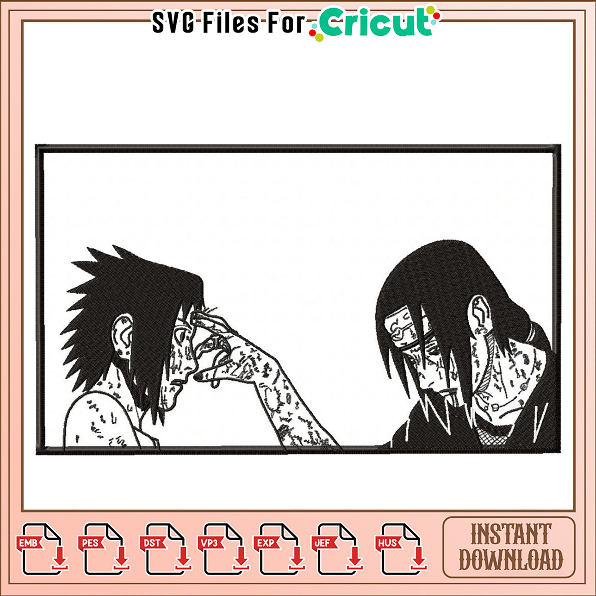 Naruto & Itachi Embroidery Design Instant Download – svg files for cricut