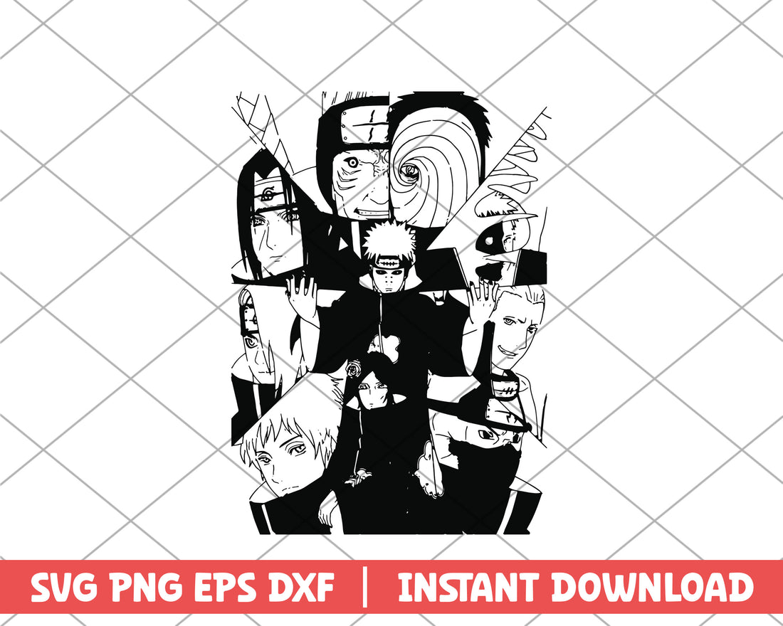 Naruto akatsuki anime svg – svg files for cricut