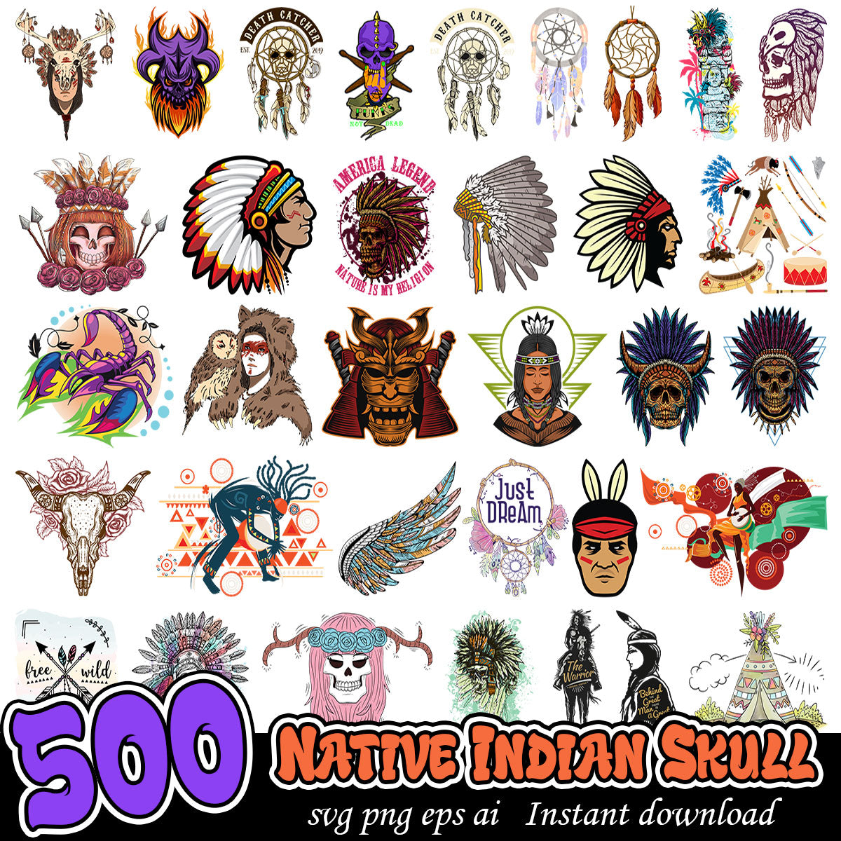 Native Indian skull bundle, Native American people svg bundle – svg ...