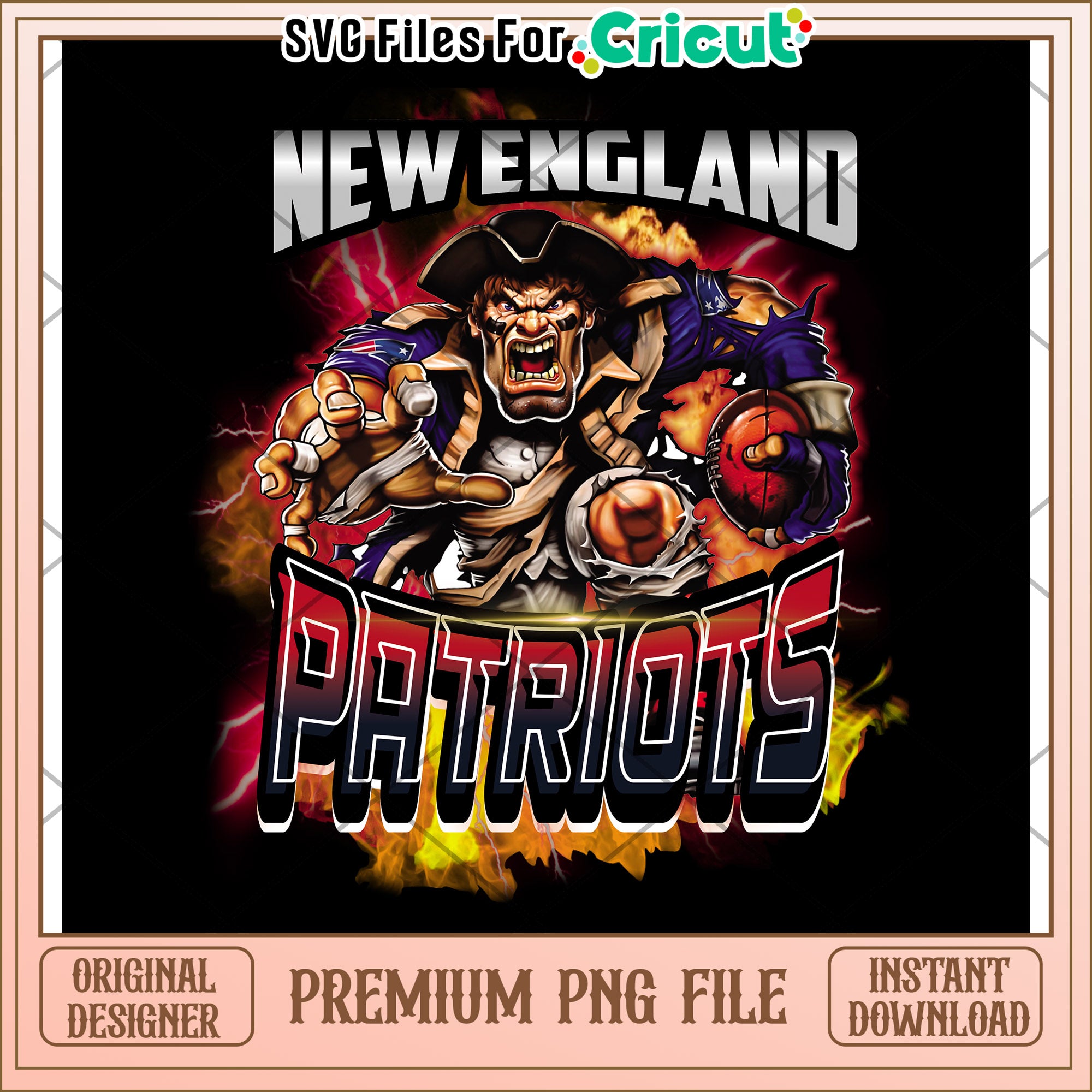 New England Patriots SVG File for Cricut, Instant Download PNG Design ...