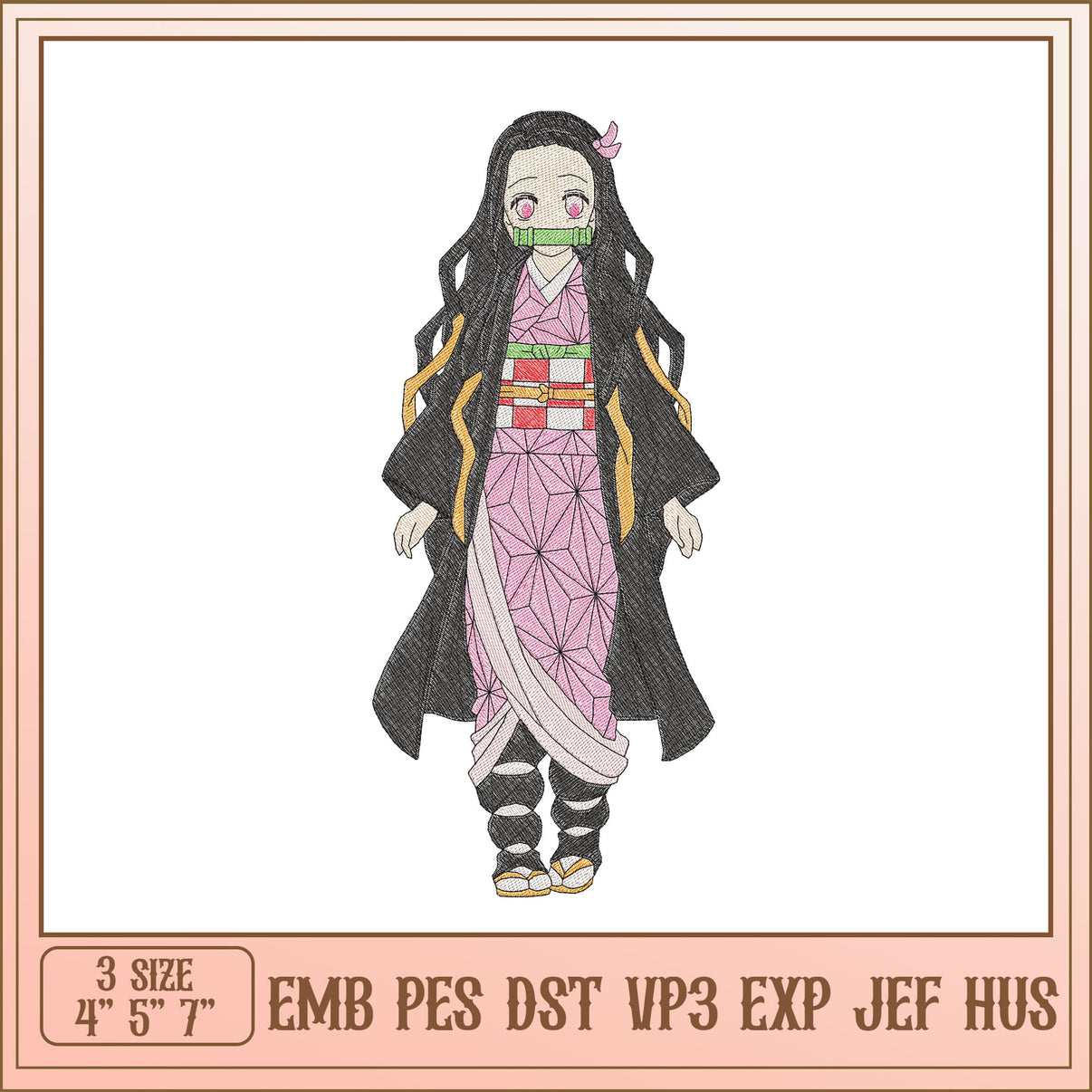 Nezuko Kamado Embroidery Design – svg files for cricut