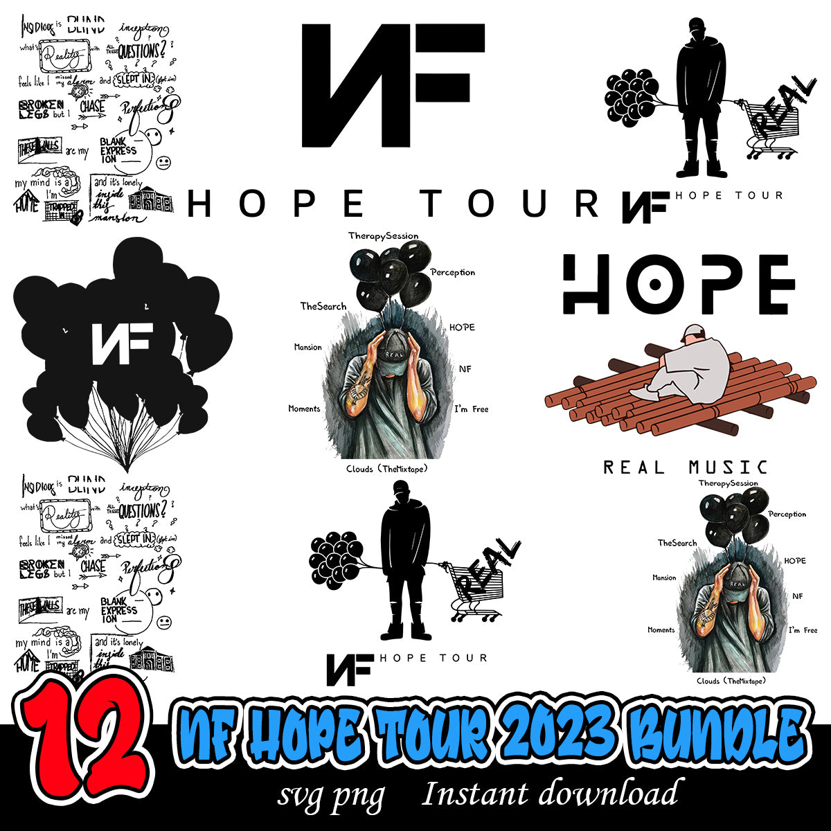 Nf Hope Tour 2023 svg bundle, Music tour svg bundle – svg files for cricut