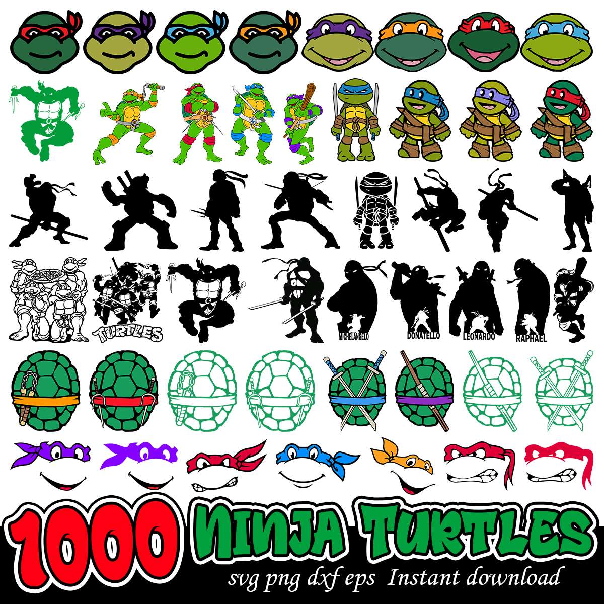 Ninja Turtle Bundle svg files, Teenage Mutant Ninja Turtles bundle ...