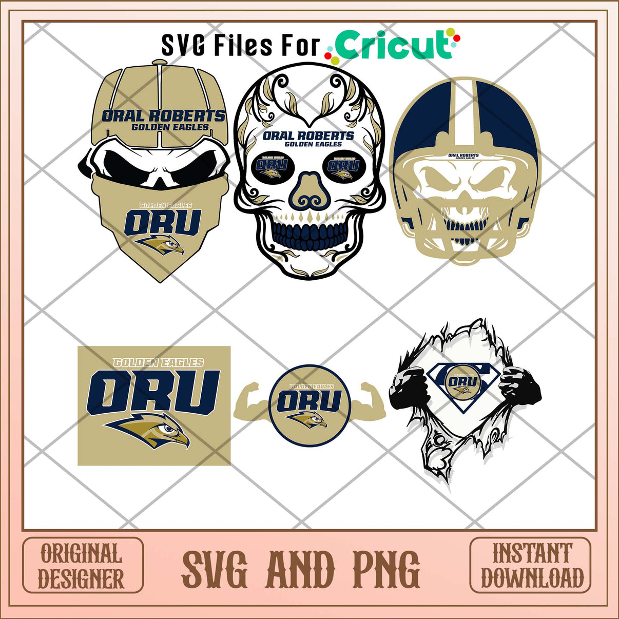 Oral Roberts Golden Eagles skull svg, Oral Roberts svg bundle, NCAA sv ...