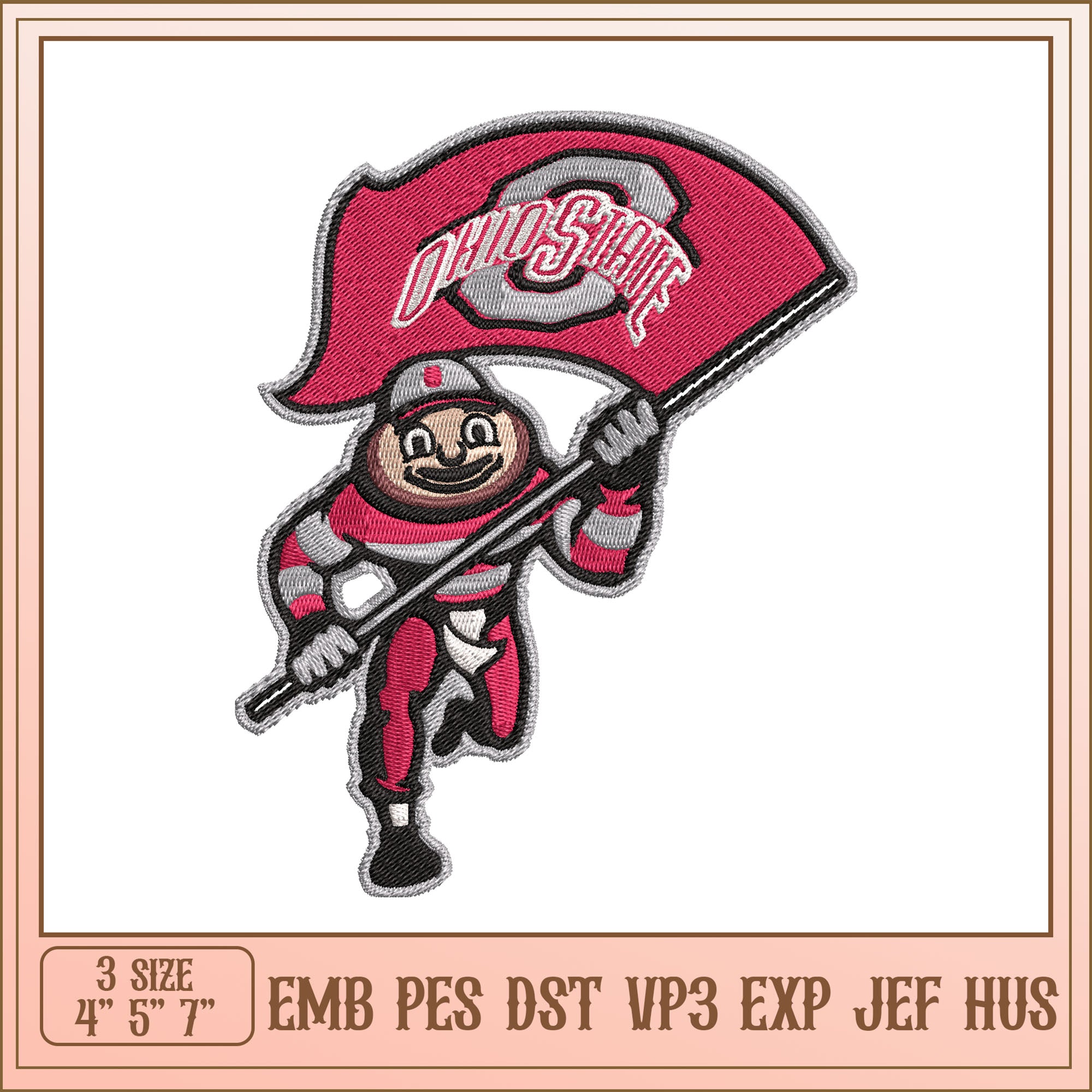 Ohio State Mascot Embroidery Design – svg files for cricut