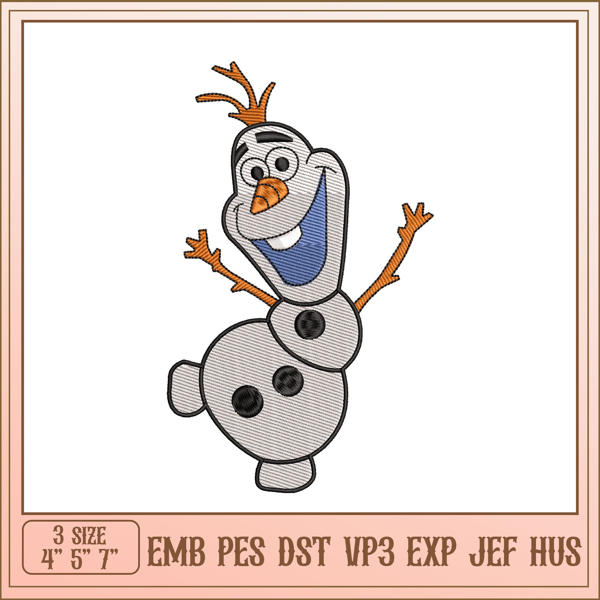 Olaf Embroidery Design - 3 Sizes – svg files for cricut